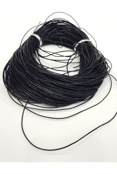 Hayalperest Boncuk Siyah Deri Ip (10 mt )