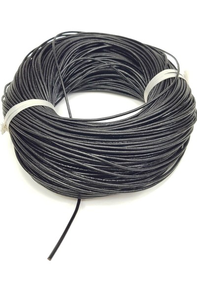 Hayalperest Boncuk Siyah Kalın Deri Ip (10 mt )