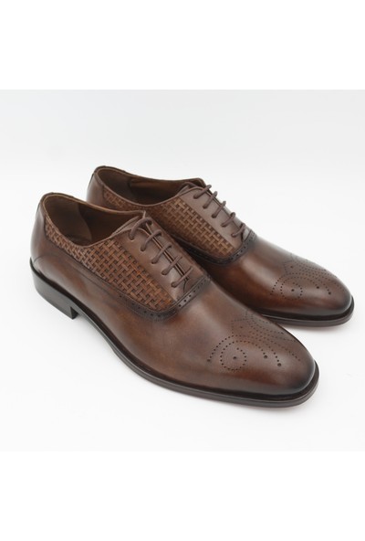 Fevzi Kundura Deri Kösele Oxford Model Kahverengi Ayakkabı 14602 Fevzi Kundura Deri Kösele Oxford Model Kahverengi Ayakkabı 14602