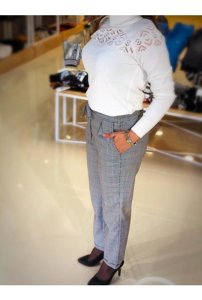 By Moda İnci Ekose Kumaş Pantolon By Moda İnci Ekose Kumaş Pantolon