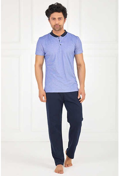 Aytuğ Erkek Kısa Kol ve Uzun Alt Pijama Takımı-Ay-4-03