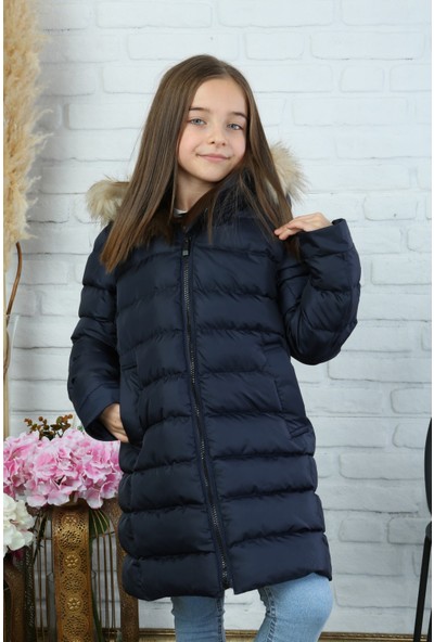Kız Ç.mont Yasmıngırl Kapüşonlu Çıkabilr Kürklü Astarı Polarlı Uzun Kız Çocuk Mont