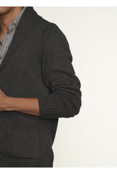 People By Fabrika Hırka, L, Antrasit