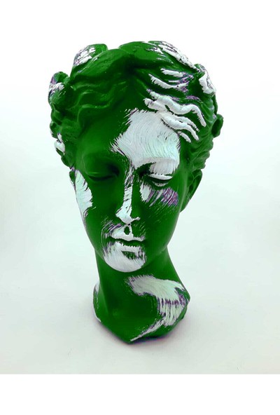 25 cm Büyük Helen Heykel Antik Büst Vazo Saksı - Kırmızı-Konsept