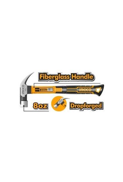 Ingco Endüstriyel Fiberglass Saplı Çatal Çekiç 220G Ingco Endüstriyel Fiberglass Saplı Çatal Çekiç 220G