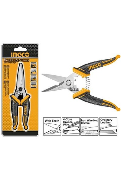 Ingco Endüstriyel Elektrikçi Makası 178MM Ingco Endüstriyel Elektrikçi Makası 178MM