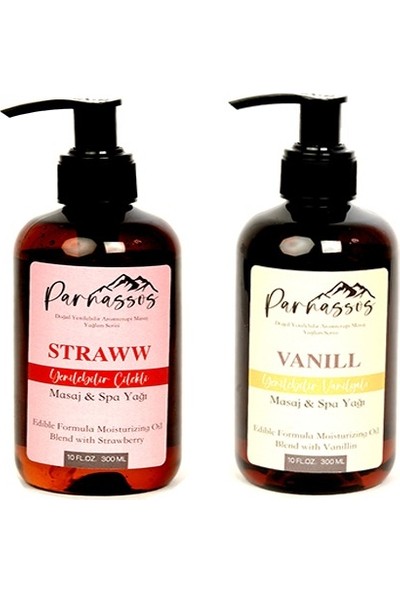 Parnassos Aromaterapi Yenilebilir Rahatlatıcı Çilek Masaj Yağı + Vanilya Doğal Masaj Yağı 300 ml Parnassos Aromaterapi Yenilebilir Rahatlatıcı Çilek Masaj Yağı + Vanilya Doğal Masaj Yağı 300 ml