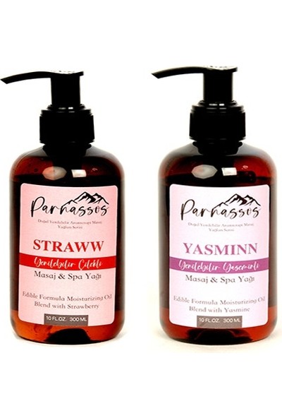 Parnassos Aromaterapi Yenilebilir Rahatlatıcı Çilek Masaj Yağı + Jasmin Doğal Masaj Yağı 300 ml Parnassos Aromaterapi Yenilebilir Rahatlatıcı Çilek Masaj Yağı + Jasmin Doğal Masaj Yağı 300 ml