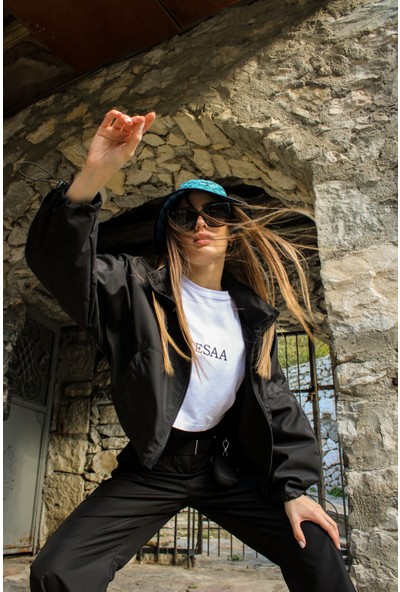 Alesaa Kadın Siyah Fermuarlı Ceket