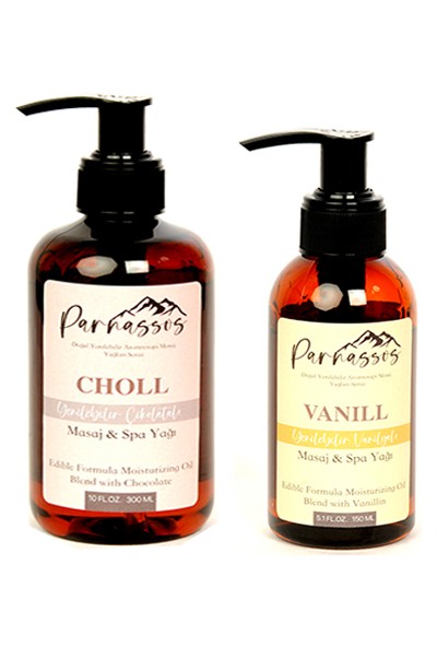 Parnassos Aromaterapi Yenilebilir Rahatlatıcı Çikolata Masaj Yağı 300 ml + Vanilya Doğal Masaj Yağı 150 ml Parnassos Aromaterapi Yenilebilir Rahatlatıcı Çikolata Masaj Yağı 300 ml + Vanilya Doğal Masaj Yağı 150 ml