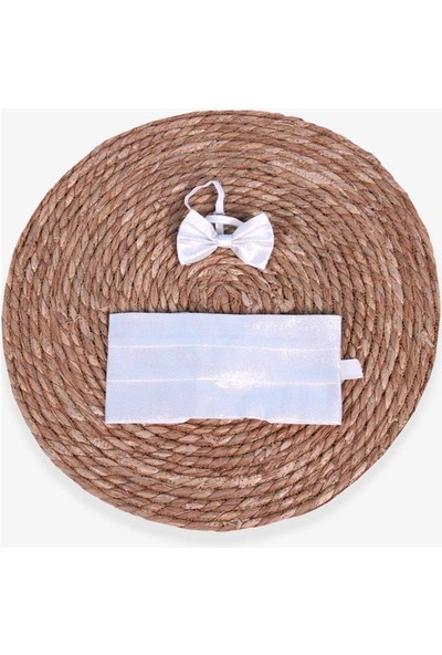 Erkek Çocuk Kuşak Papyon Gümüş