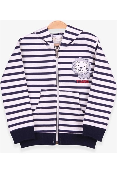 Breeze Erkek Bebek Hırka Çizgili Aslan Nakışlı Ekru Soft Giyim (9 Ay-3 Yaş) Breeze Erkek Bebek Hırka Çizgili Aslan Nakışlı Ekru Soft Giyim (9 Ay-3 Yaş)