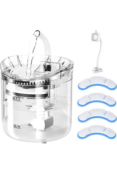 Beauty Life 2L Sessiz Otomatik Indüksiyon Kedi/Köpek Su Çeşmesi - Şeffaf (Yurt Dışından)