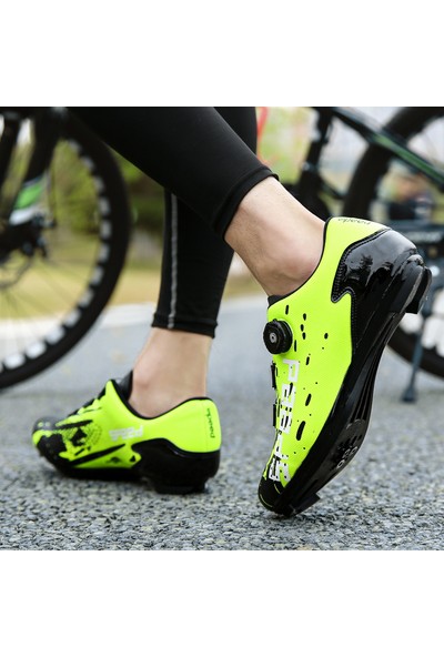 Qf Camel Siyah - Yeşil Bisiklet Ayakkabısı (Yurt Dışından)