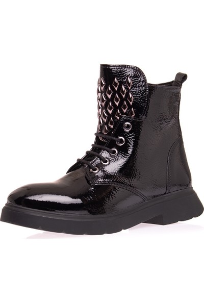 Kent Shop Siyah Rugan 3 cm Kadın Bot Kent Shop Siyah Rugan 3 cm Kadın Bot