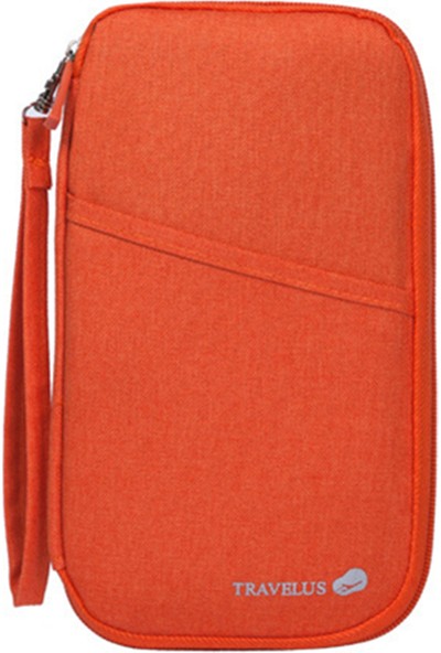 Çok Işlevli Seyahat Belgesi Paketi Fermuarlı Çoklu Kart Paketi - Turuncu Çok Işlevli Seyahat Belgesi Paketi Fermuarlı Çoklu Kart Paketi - Turuncu