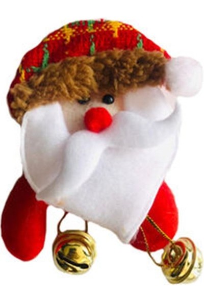 Pandoli Zilli Noel Baba Figürlü Peluş Iğneli Yaka Rozeti 10 cm