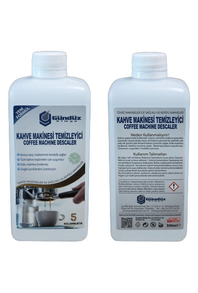 Gündüz Kimya Kahve Espresso Makineleri Için Kireç Çözücü Sıvı 500 ml Gündüz Kimya Kahve Espresso Makineleri Için Kireç Çözücü Sıvı 500 ml