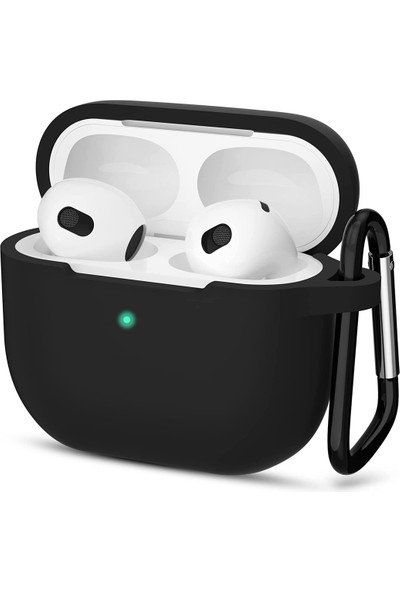 Kyver Apple AirPods 3. Nesil Silikon Koruyucu Askılı Kılıf Siyah Kyver Apple AirPods 3. Nesil Silikon Koruyucu Askılı Kılıf Siyah