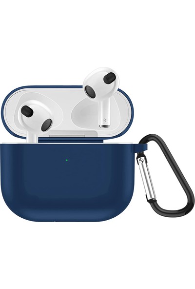 Kyver Apple AirPods 3. Nesil Silikon Koruyucu Askılı Kılıf Lacivert Kyver Apple AirPods 3. Nesil Silikon Koruyucu Askılı Kılıf Lacivert