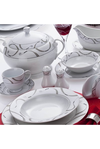 86 Parça Süper White Yuvarlak Desenli 12 Kişilik Yemek Takımı 86 Parça Süper White Yuvarlak Desenli 12 Kişilik Yemek Takımı