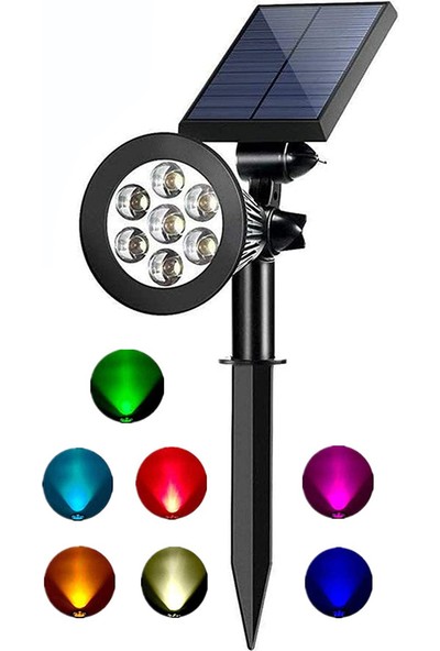 Greentech GT-SL04 Güneş Enerjili Renk Değiştiren 7 Ledli Bahçe Aydınlatma