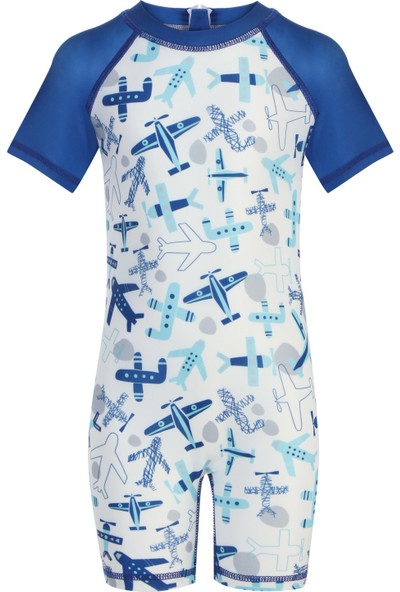 Adasea Uçak Desenli Çocuk Tulum Mayo