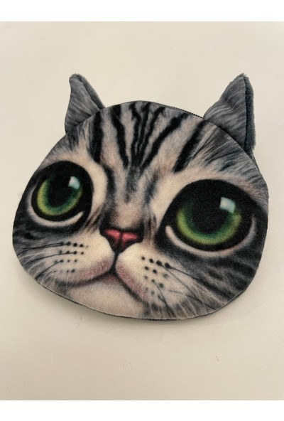 Belisama Talisman Cüzdan - Koyu Gri Kedi Başlı