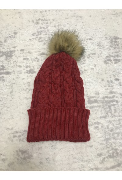 Çamaşır Sepeti Kadın Tilki Tüyü Detaylı Bere/şapka