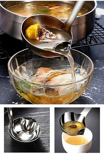 Biterse Yağ Ayırıcı Paslanmaz Çelik Süzgeçli Kepçe