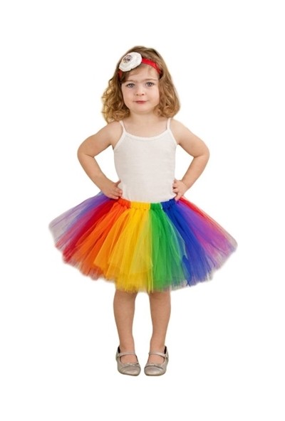 Bba New Trend Tütü Etek Gökkuşağı Tütü,23 Nisan Astarsız Tütü Etek