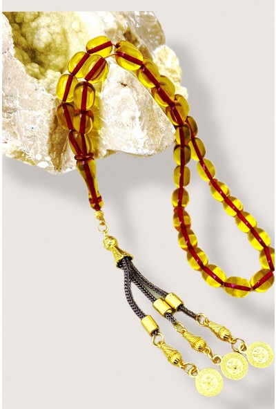 Müntakış Far Sarısı Tonunda Ateş Kehribar Tesbih Müntakış Far Sarısı Tonunda Ateş Kehribar Tesbih