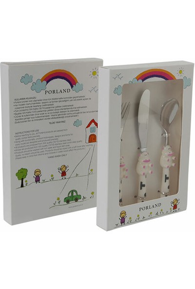 Porland Mini Cow Çocuk Çatal, Kaşık ve Bıçak Takımı Porland Mini Cow Çocuk Çatal, Kaşık ve Bıçak Takımı
