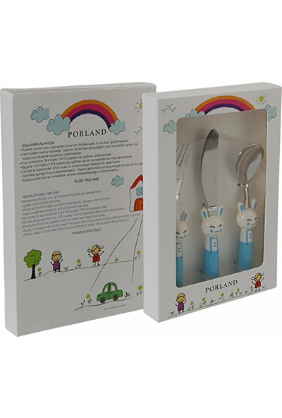 Porland Mini Rabit Çocuk Çatal Kaşık ve Bıçak Takımı Porland Mini Rabit Çocuk Çatal Kaşık ve Bıçak Takımı