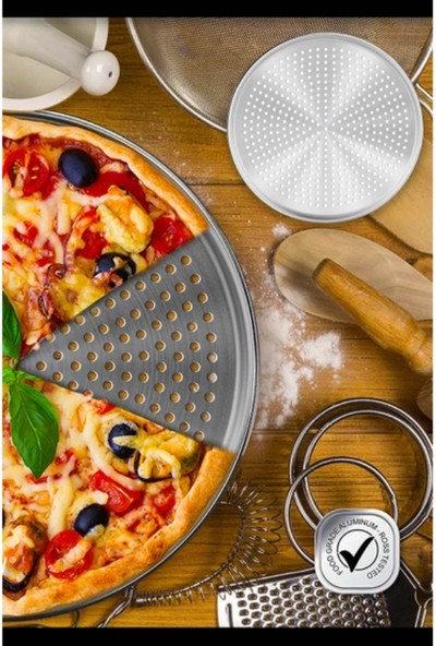 Delikli Lüx Pizza Lahmacun Pişirme Tepsisi Delikli Lüx Pizza Lahmacun Pişirme Tepsisi