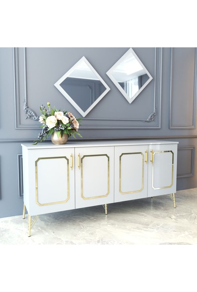 Fse Mobilya Elite Beyaz Konsol (Metal Ayaklı) Fse Mobilya Elite Beyaz Konsol (Metal Ayaklı)