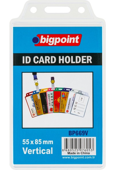 Bigpoint Kart Poşeti Dikey Şeffaf 55X85MM 10'lu Poşet