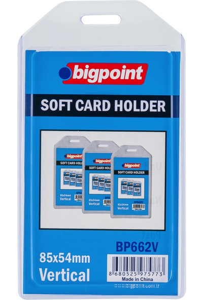 Bigpoint Kart Kabı Dikey Şeffaf 54X85MM 10'lu Poşet