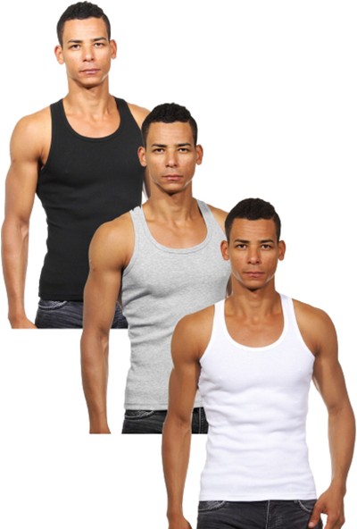 Darkzone Siyah-Beyaz-Gri 3'lü Erkek Spor Atlet Darkzone Siyah-Beyaz-Gri 3'lü Erkek Spor Atlet