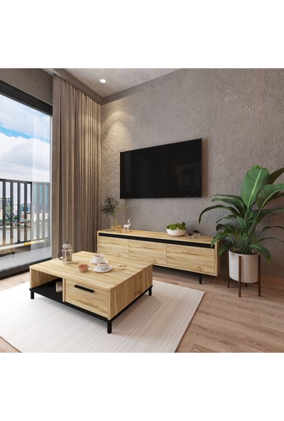 Robin Home Tv Sehpası Televizyon Ünitesi Orta Sehpa 2'li Takım Dg1-18 Keçe Robin Home Tv Sehpası Televizyon Ünitesi Orta Sehpa 2'li Takım Dg1-18 Keçe