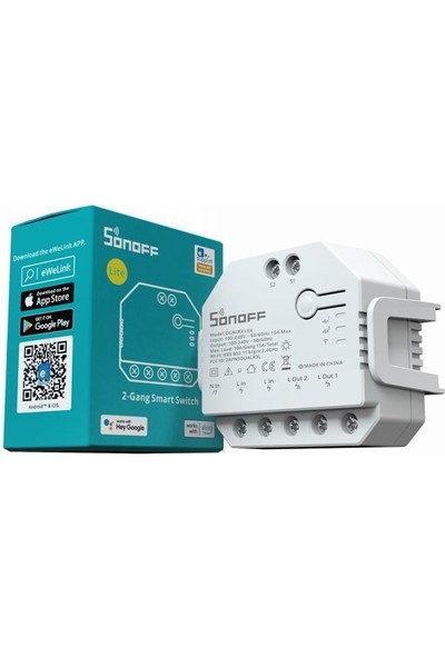 Sonoff DualR3 Lite Çift Röle Iki Yönlü Akıllı Anahtar Sonoff DualR3 Lite Çift Röle Iki Yönlü Akıllı Anahtar