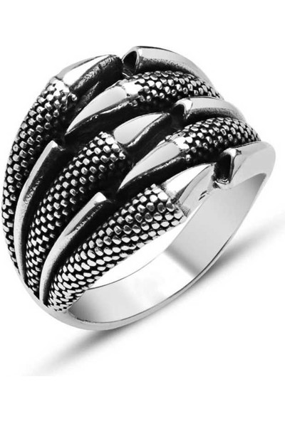 Nikadu Gümüş Kartal Pençesi Erkek Yüzük