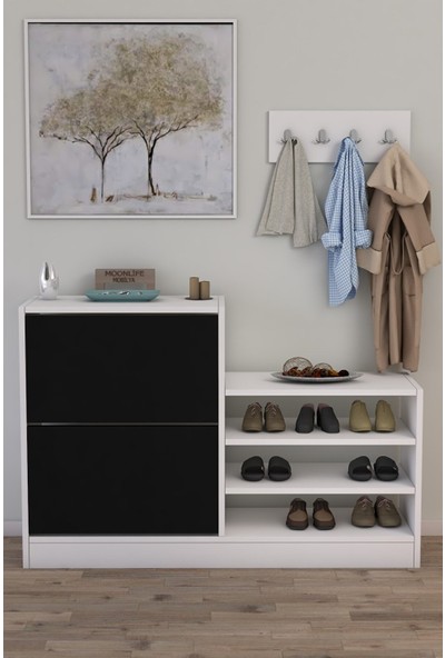 Moonlife Anatolia 2 Kapak Kayar Raflı Ayakkabılık (Siyah) Moonlife Anatolia 2 Kapak Kayar Raflı Ayakkabılık (Siyah)