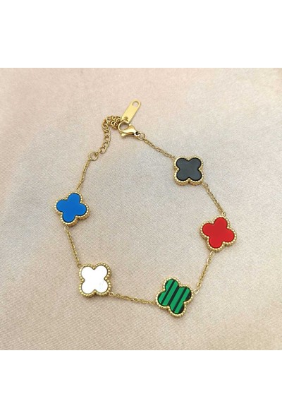 Wish Design Renkli Yonca Bileklik Çelik Wish Design Renkli Yonca Bileklik Çelik