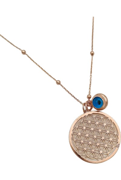 Wish Silver Yaşam Çiçeği Nazar Boncuklu Kolye