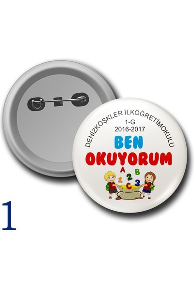 Sevimli Hediye Ben Okuyorum Rozet