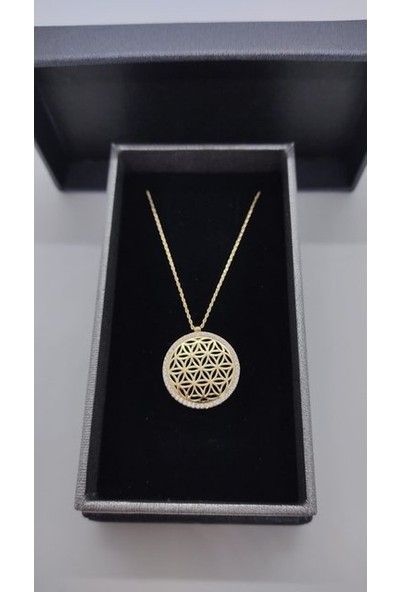 Kolyecim 14 Ayar Altın Taşlı Yaşam Çiçeği Kolye