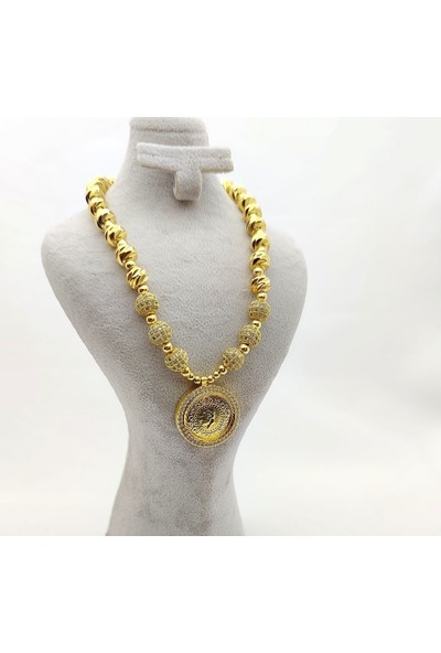 Ey Fashion Dorika Toplu Zirkon Taşlı Ata Altın Kapalama Kolye Ey Fashion Dorika Toplu Zirkon Taşlı Ata Altın Kapalama Kolye