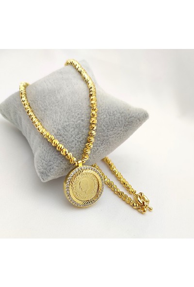 Ey Fashion Toplu Dorika Zirkon Taşlı Ata Altın Kaplama Kolye Ey Fashion Toplu Dorika Zirkon Taşlı Ata Altın Kaplama Kolye