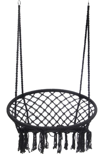 Shopfocus Halatlı Salıncak Hamak Sandalye - Siyah (Yurt Dışından)